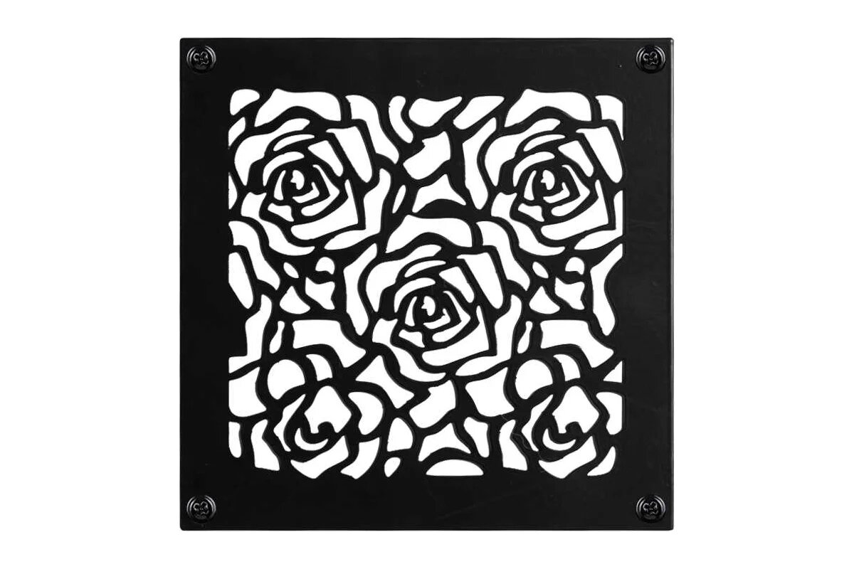 ООО СКП ВРК-005Ч Накладка вентиляционная Розы 150х150 мм 1 мм толщина для систем вентиляции