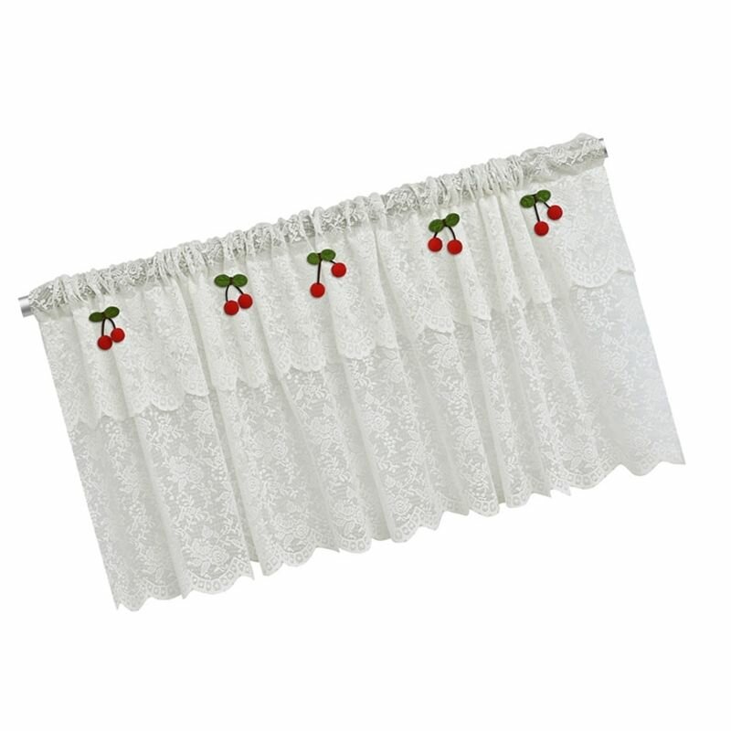1 часть короткой занавески из французского кружева с цветочным рисунком для отправки вишневой булавки-140х45см