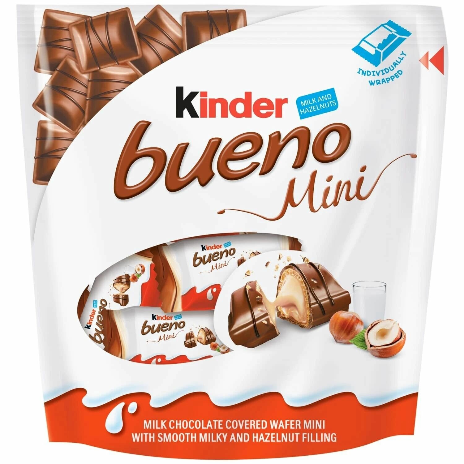 Конфеты Kinder Bueno mini с молочно-ореховой начинкой, 108 гр (Италия)
