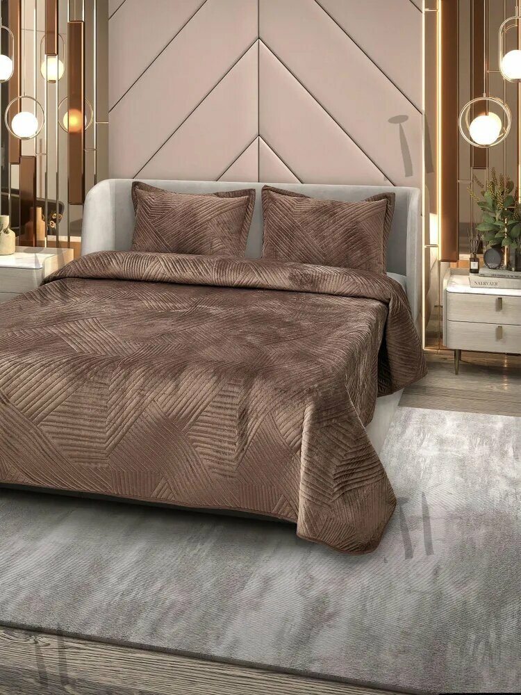 City Home Collection Покрывало 220х240, Велюр искусственный с размерами: 240 см х 220 см