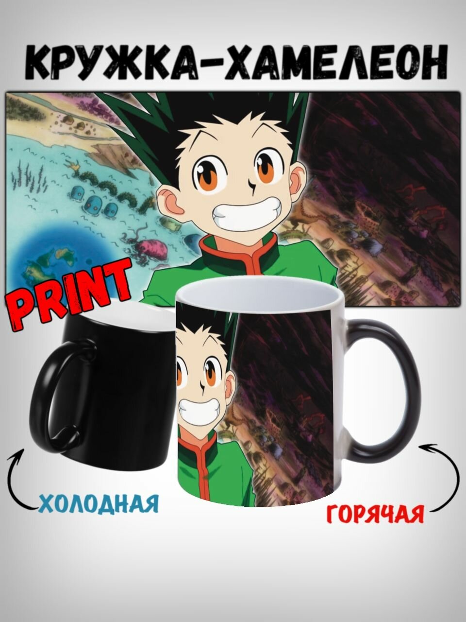Аниме Кружка, Хамелеон. Хантер х Хантер. Гон Фрикс. 330 мл. 1 шт (Улькиора)