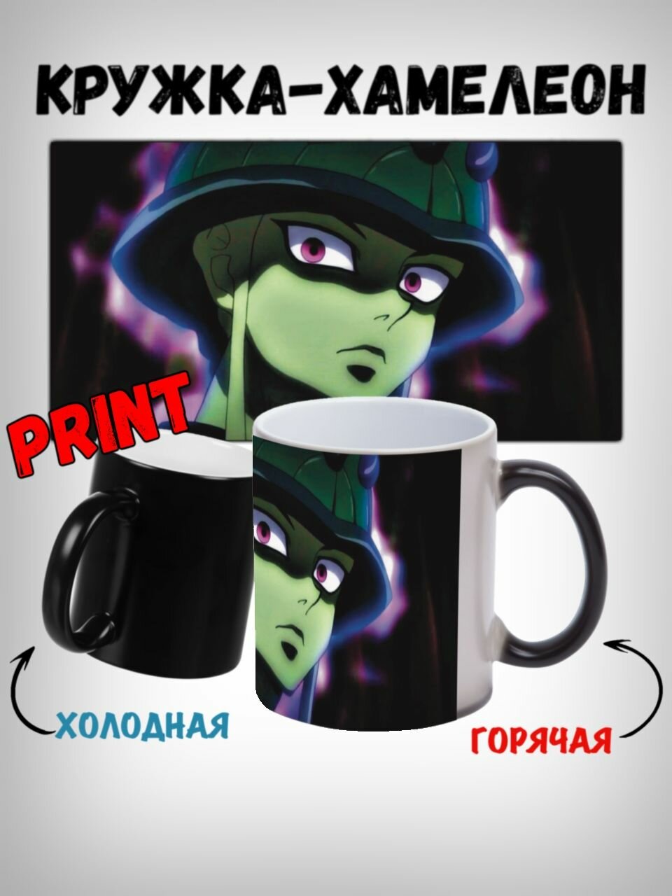 Аниме Кружка, Хамелеон. Хантер х Хантер. Король Муравьёв. 330 мл. 1 шт (Улькиора)