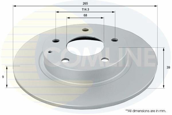Диск тормозной зад MAZDA 3 13- D 265мм Comline арт. ADC0477