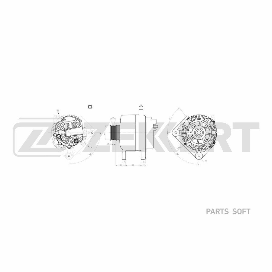 ZEKKERT GE-1044 Генератор Renault Megane II 03- Clio III 07- Kangoo II 08- Wind 10- Twingo II 08- ()