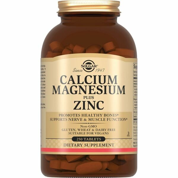 Кальций+Магний+Цинк Solgar/Солгар таблетки 1596мг 250шт