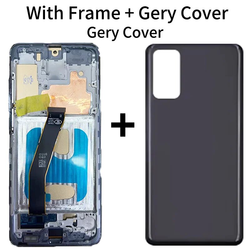 100% тест для Samsung S20 G980, дигитайзер ЖК-дисплея в сборе для Samsung S20 4G G980F/DS, сменный сенсорный экран Frame Gery Cover