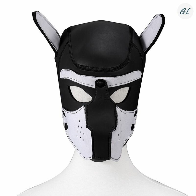 Аксессуары для БДСМ/косплея: Маска для головы взрослой собаки (кожаный материал)