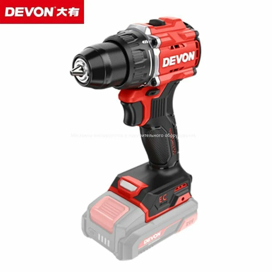 Аккумуляторная ручная дрель Devon 5218, литиевый бесщеточный электрический шуруповерт, 55 Н, 2000 об/мин