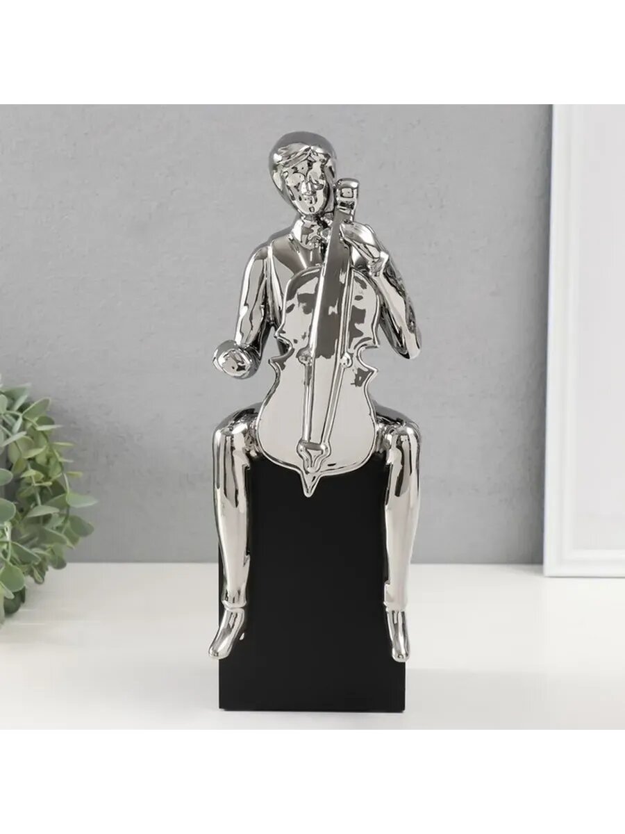 Элегантный керамический сувенир "Мальчик с виолончелью"