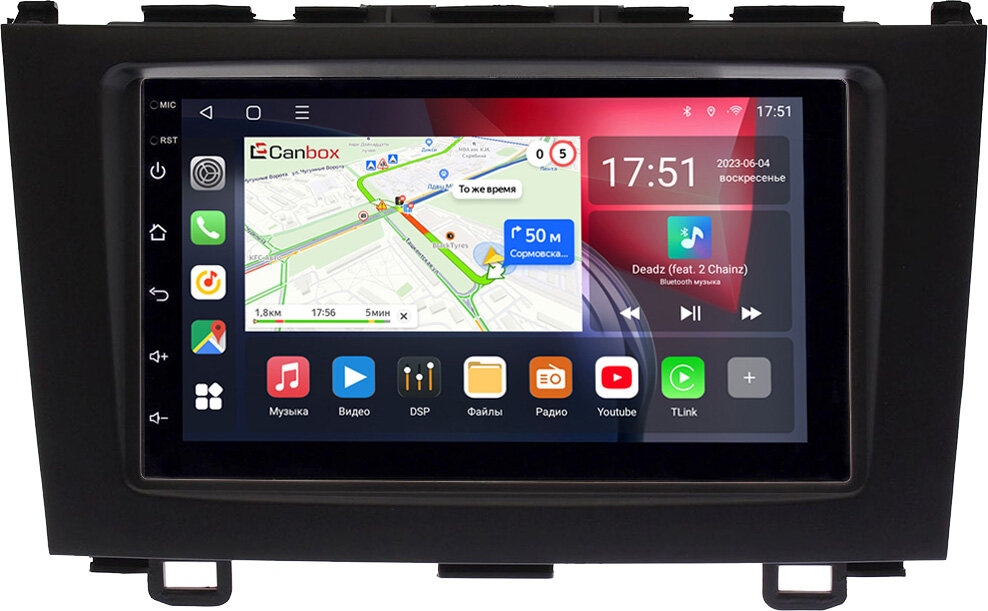 Штатная магнитола Honda CR-V 3 2006-2012 Canbox L-Line 4476-RP-HNCRB-45 Android 10 (4G-SIM, 3/32, TS18, DSP, QLed)
