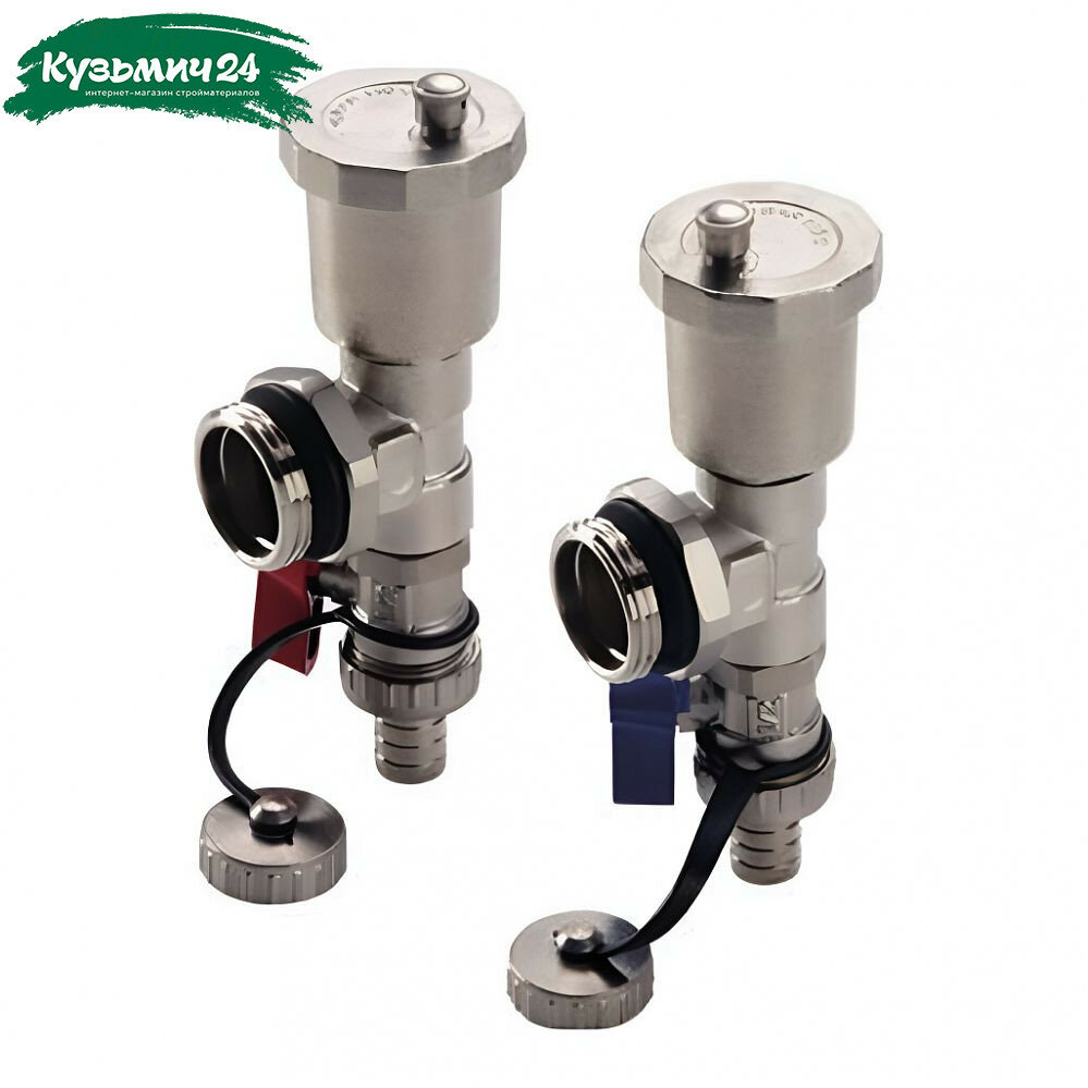 Узел концевой Frap F431.06 с дренажным вентилем и автоматическим воздухоотводчиком