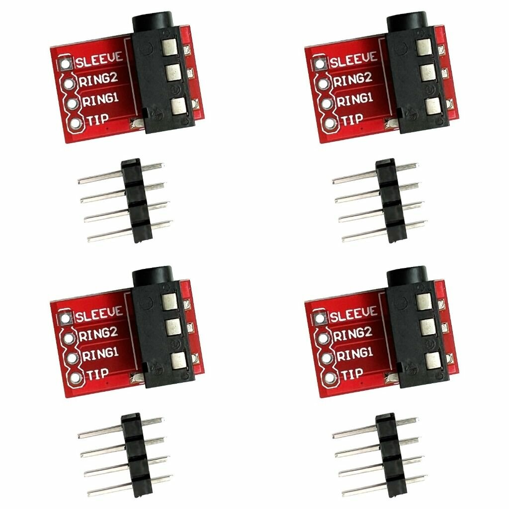 Модуль разъема 3.5 мм TRRS для проектов подключения аудио и видео сигналов, 4 комплекта