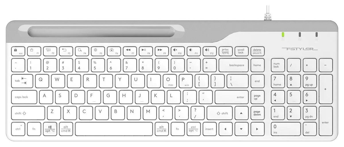 Клавиатура A4Tech Fstyler FK25 белый/серый USB slim