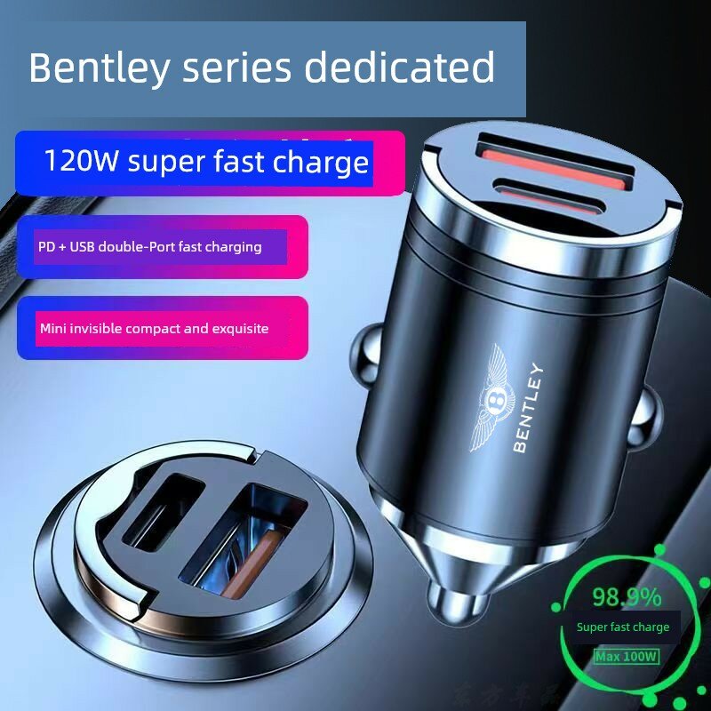 Быстрая зарядка с двумя USB-портами для Bentley без кабеля, подходит для моделей Continental, Flying Spur и Bentayga