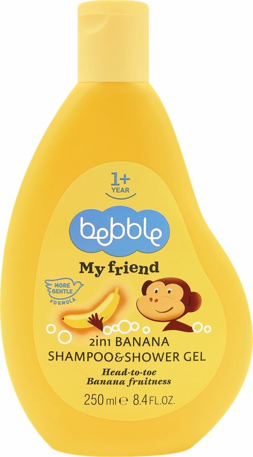 Шампунь и гель д/душа BEBBLE My Friend 2в1 с ароматом банана (Болгария) 250 мл