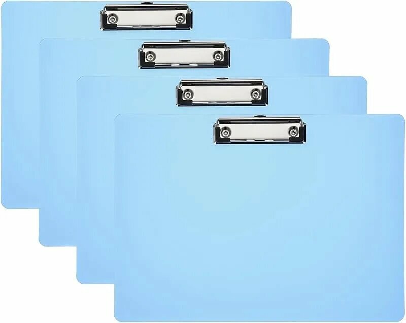 PATIKIL 8.86 x 12.4 дюйма, планшет для заметок, 4 штуки A4, пластиковые планшеты PP, низкопрофильный зажим для офиса, рисования и эскизов, черный