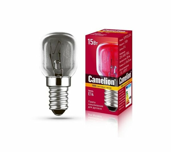 Лампа накаливания E14 15W для духовок Camelion