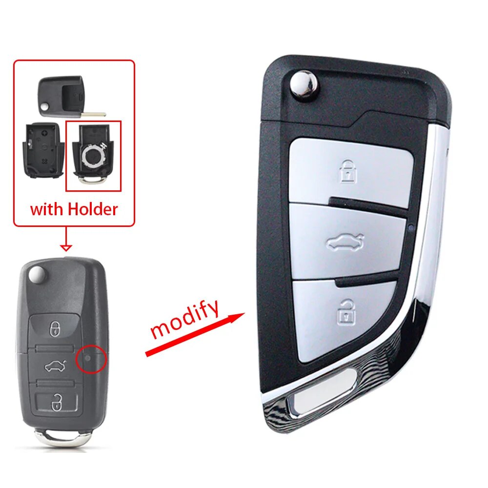 2 3-кнопочный обновленный автомобильный брелок для ключей, корпус для Volkswagen для Vw Jetta Golf Polo Passat Beetle для Skoda для Seat B5, upgrade-3BT -A