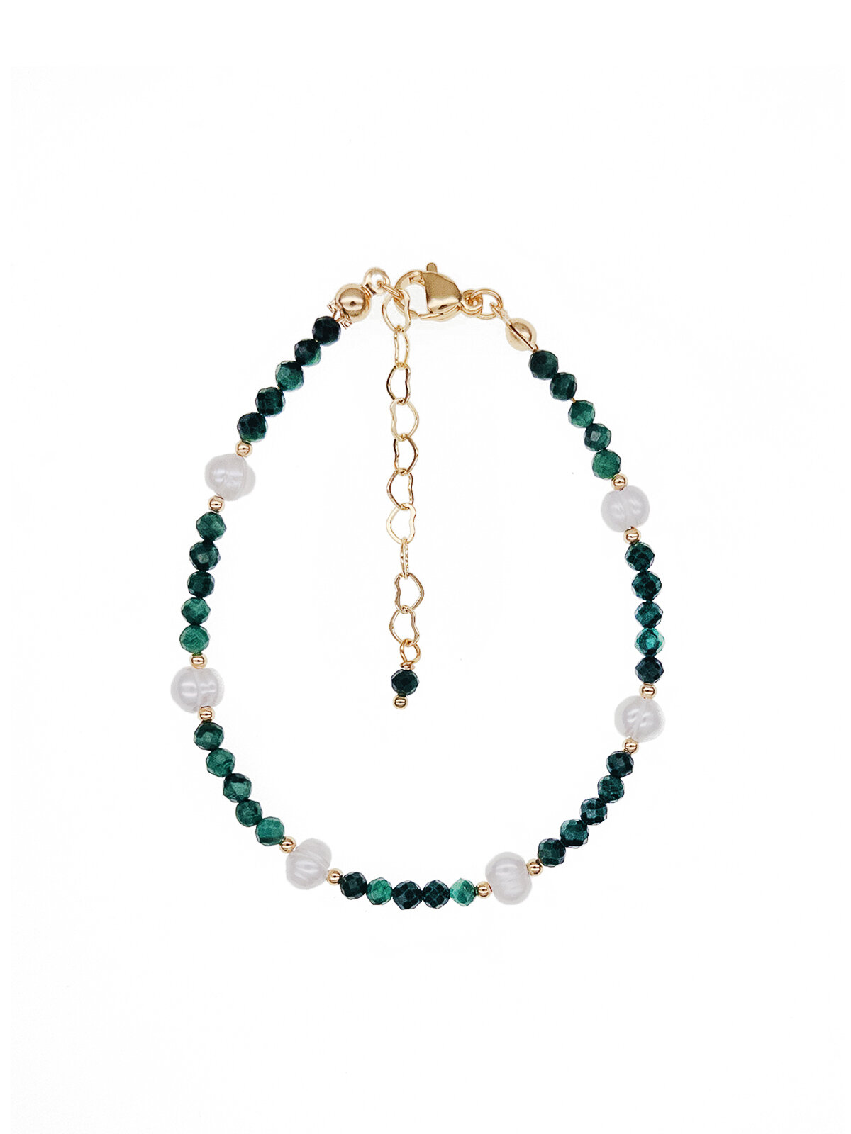 Браслет, малахит, жемчуг пресноводный культивированный