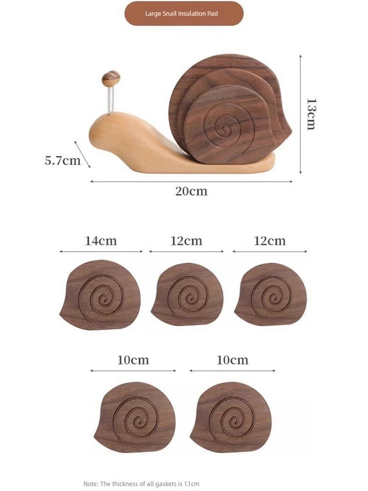 Набор больших подставок в виде улитки с животным дизайном для центрального элемента стола, деревянная декорация