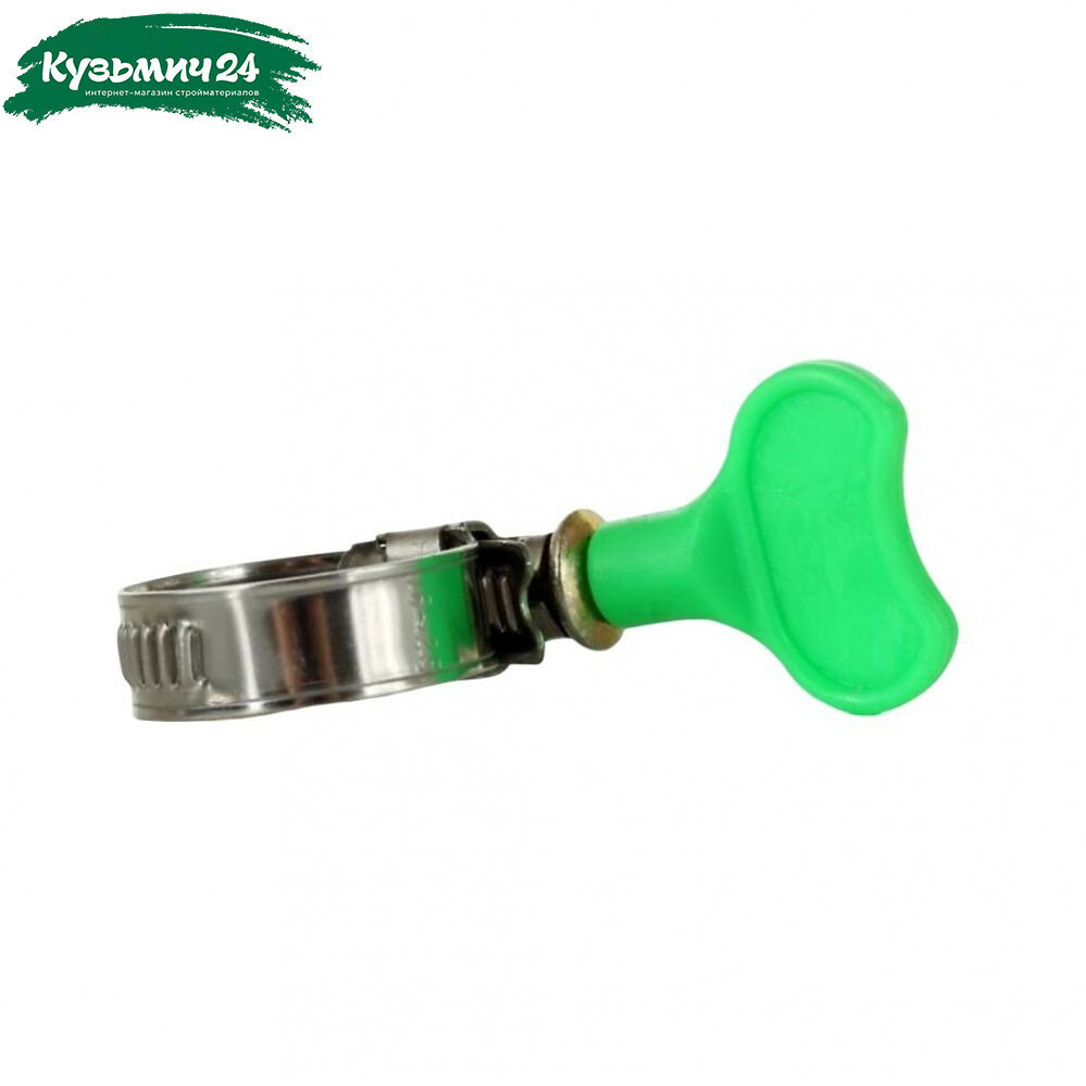 Хомут червячный H16-27-9KL21, оцинкованная сталь, 16-25 мм, с барашком