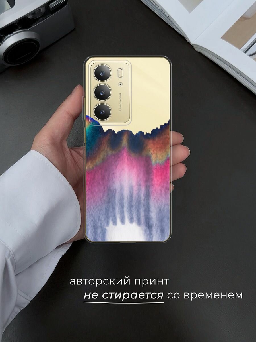 Чехол на Realme C75 4G / Реалми C75 4G с принтом Акварельная абстракция, прозрачный — фото 1