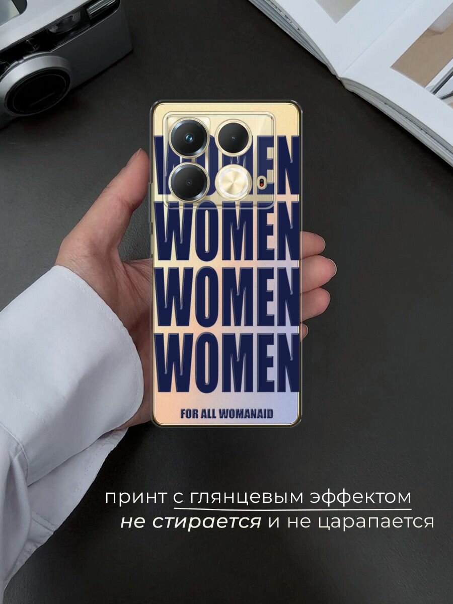 Чехол на Infinix Note 40 / Инфиникс Нот 40 с принтом Woman blue — фото 1
