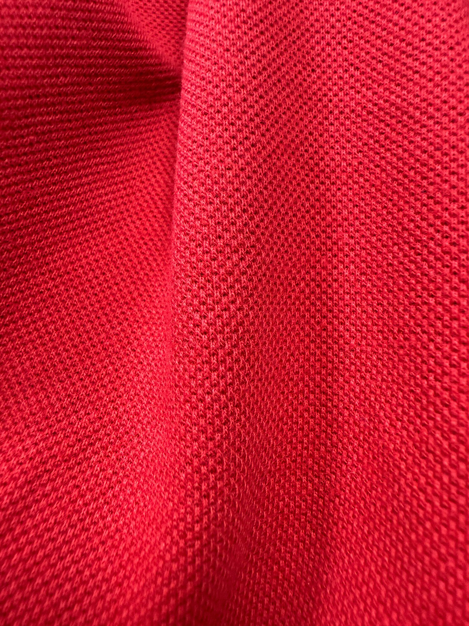 Ткань пике Лакост, хлопок-вискоза 50%/50%, Турция, плотность 180г, цвет Красный