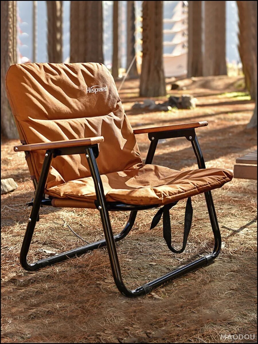 Кресло туристическое Profi House складное, комфортное, коричневое