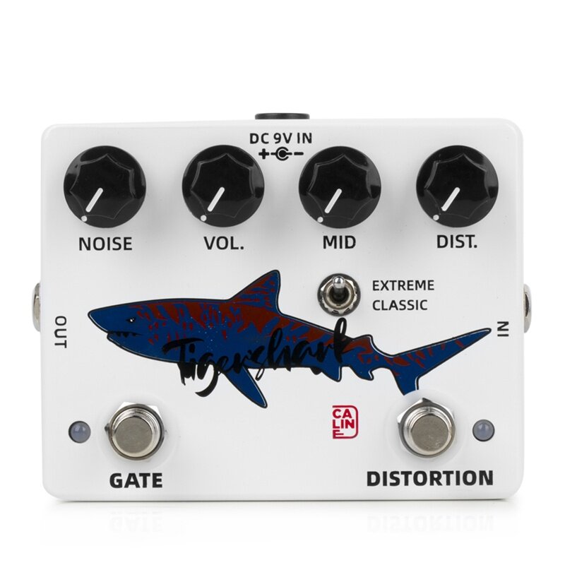 Гитарная педаль Caline DCP-09 "Tigershark", эффект искажения, тяжелый металл, 2 в 1, обходная, электрическая