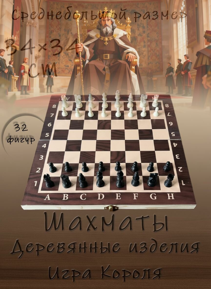 Шахматы Очень большой размер деревянные шахматные доски chess 34X34CM 34x34 см