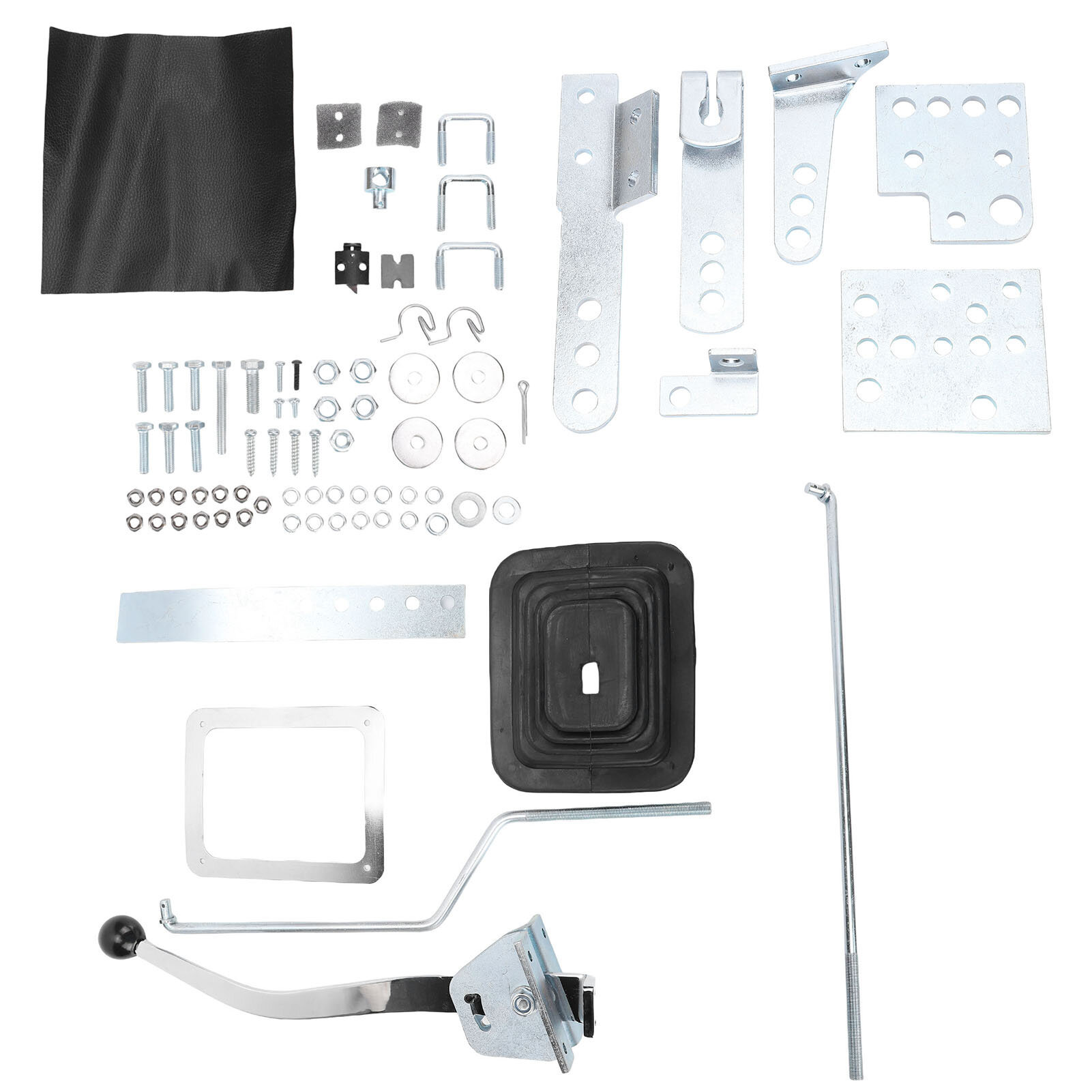 Automatic Floor Shifter Kit 3 4 Speed with 11in Gear Lever Black Knob MR Gasket 7668 Replacement for TH350 TH400 700R4