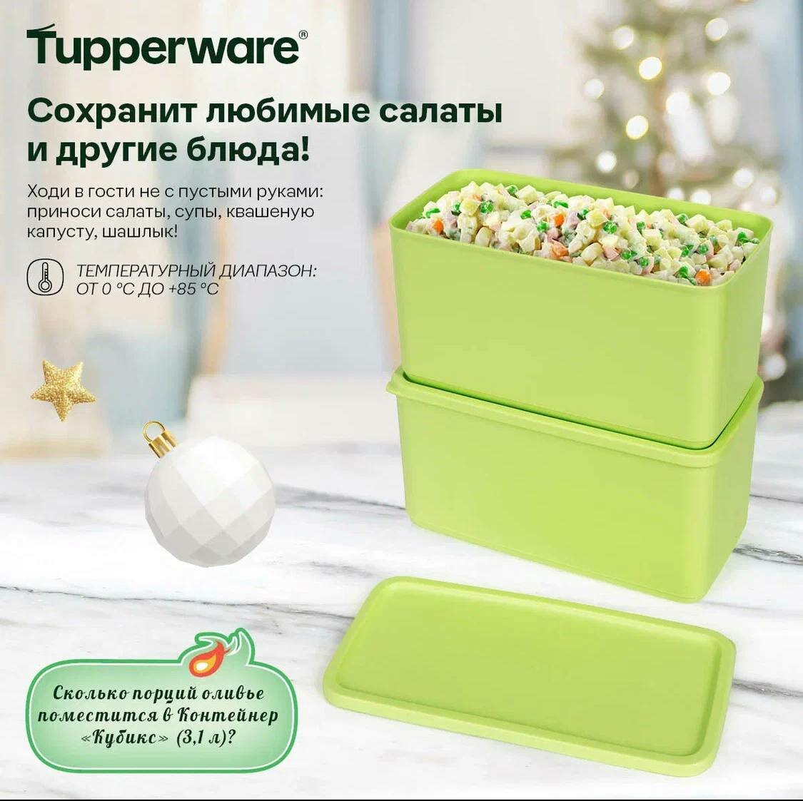 Набор контейнеров "Кубикс" 3.1л светло-зеленый 2 шт Tupperware