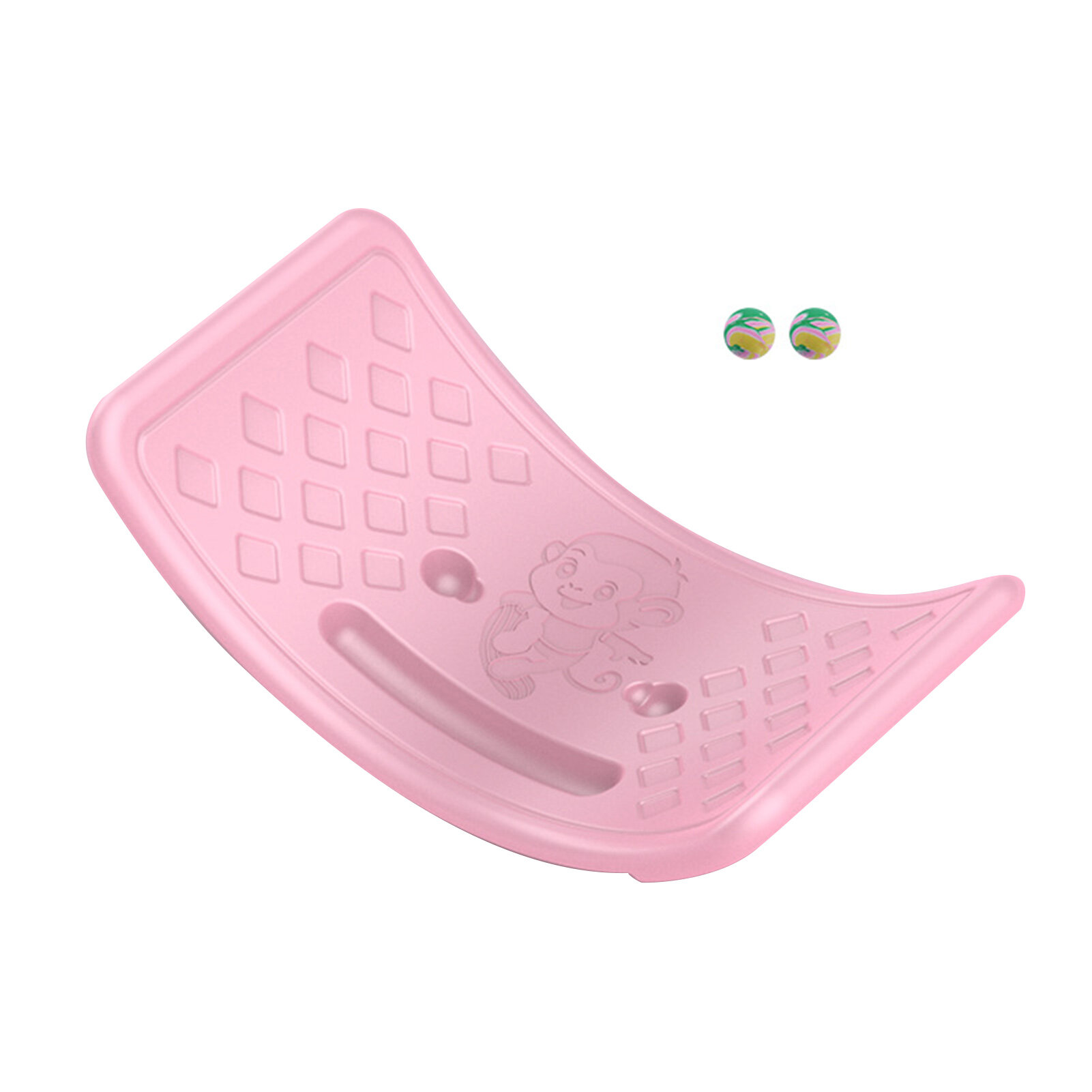 Пластиковые балансировочные качели для детей, малышей и подростков, с эластичным мячом, розового цвета