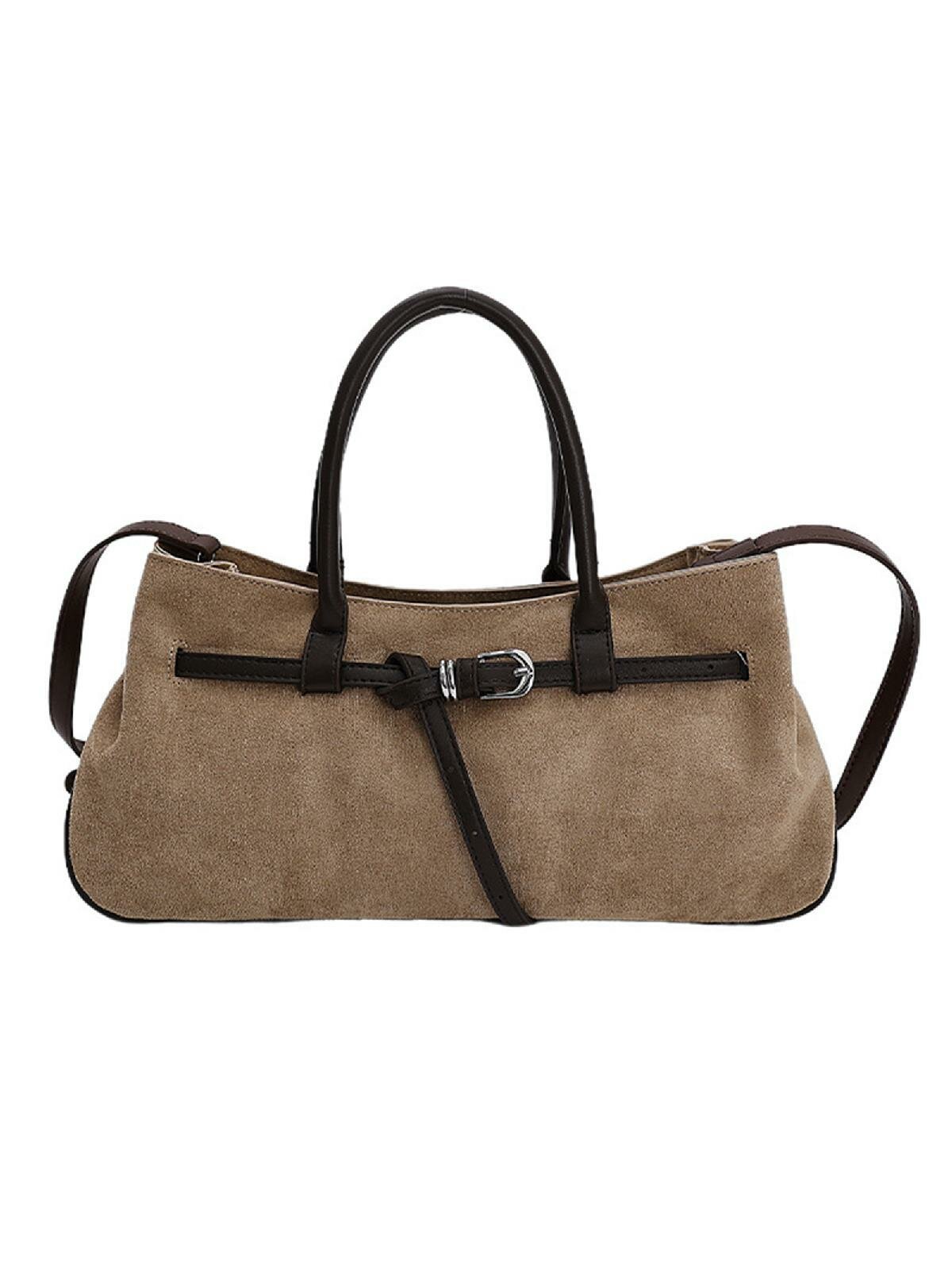 Ретро-сумочка через плечо с верхней ручкой, мягкая сумка Suedes Осень-зима Essential