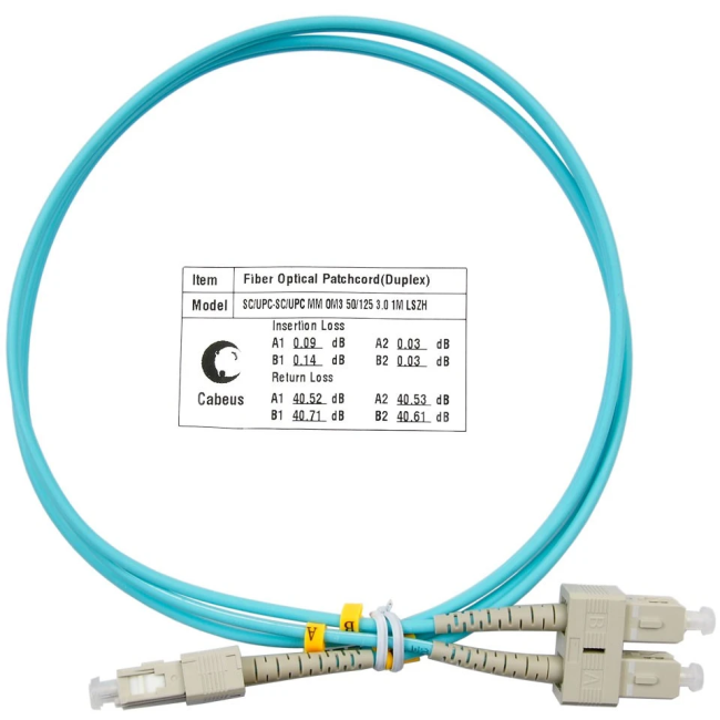 Cabeus Patch cord во, SC-SC, duplex, MM 50/125 1м