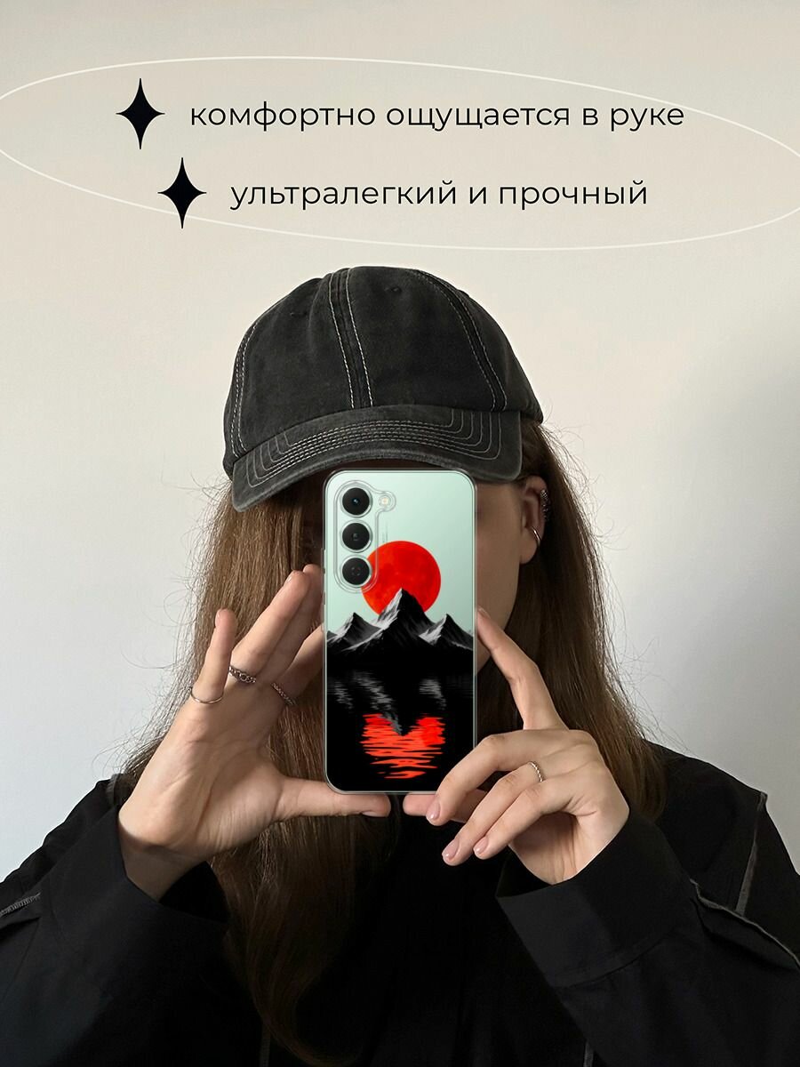 Чехол на Tecno Spark 40 Pro / Текно Спарк 40 Про с принтом Черная гора, прозрачный — фото 1
