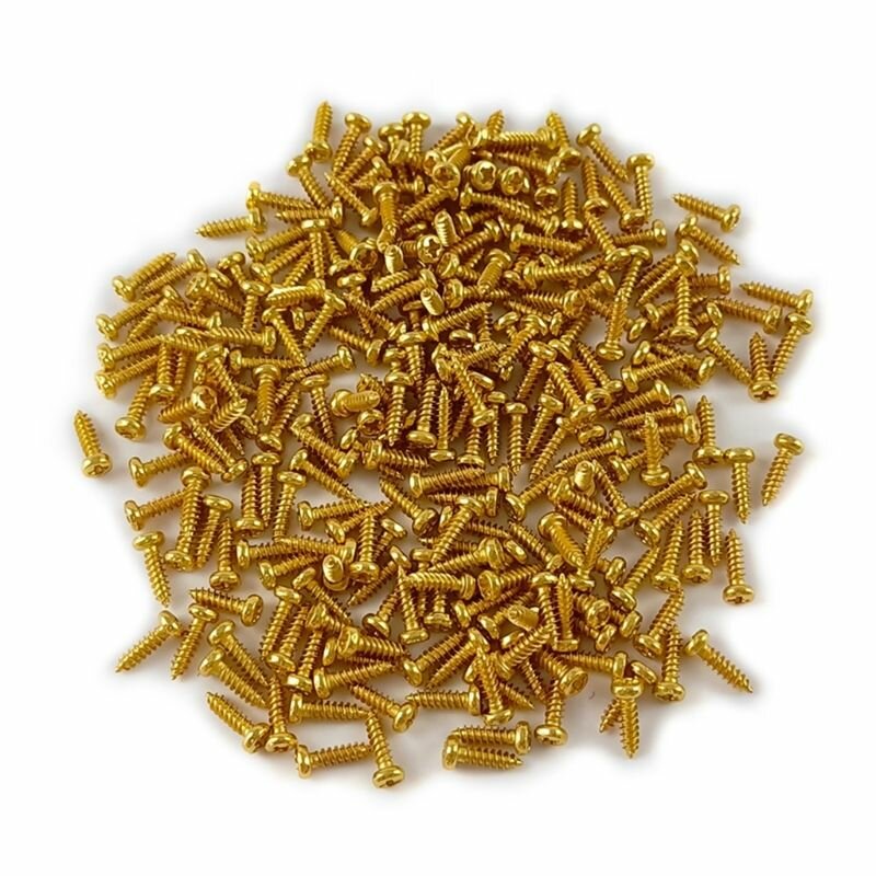 1 набор из 100 кнопок и винтов для струн электрогитары-золотой