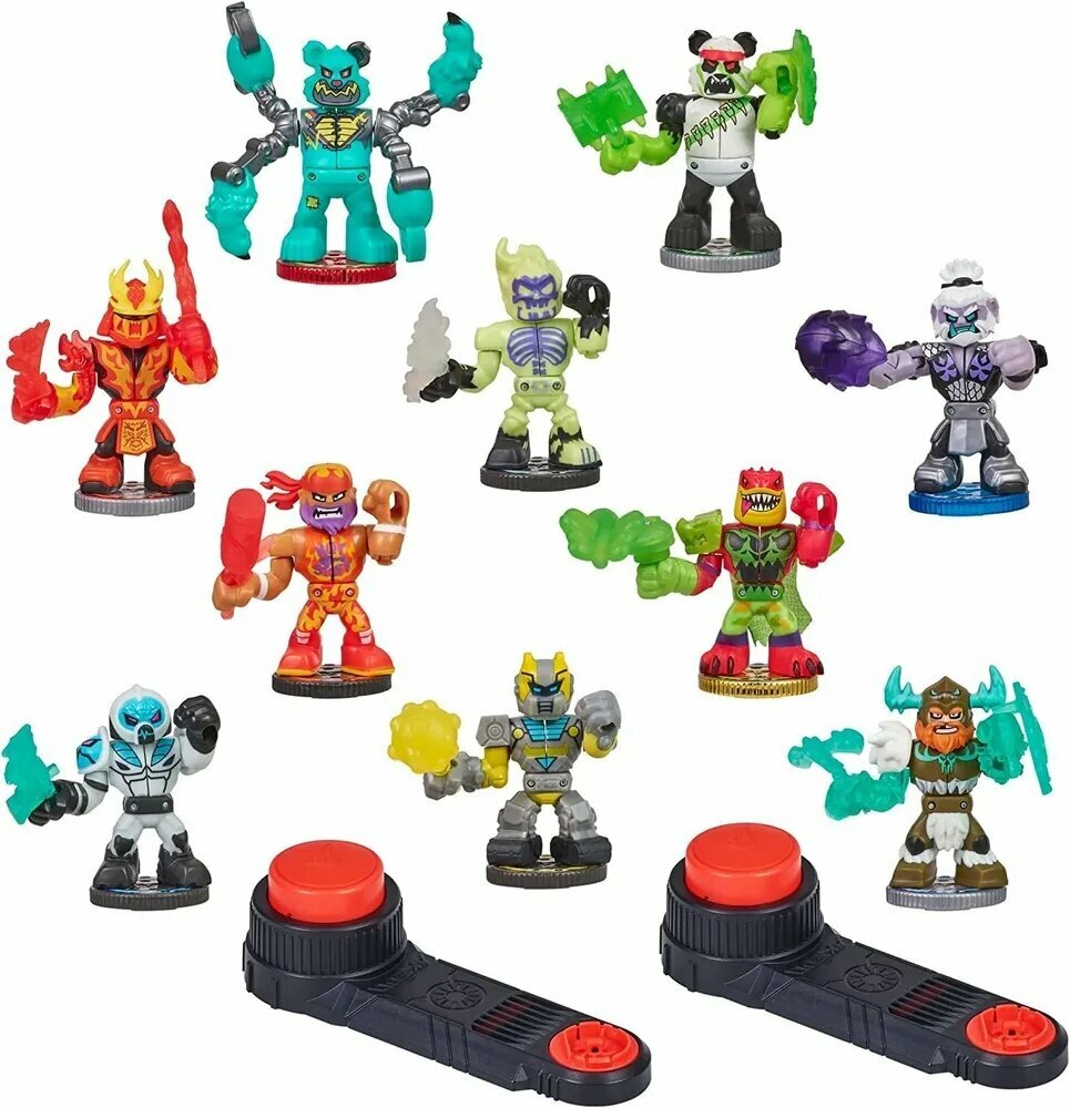 Akedo Button Bash Collector Pack Contains 10 Ultimate Arcade Warrior Action Figures and 2 Button Bash Controllers Акедо 10 фигурок