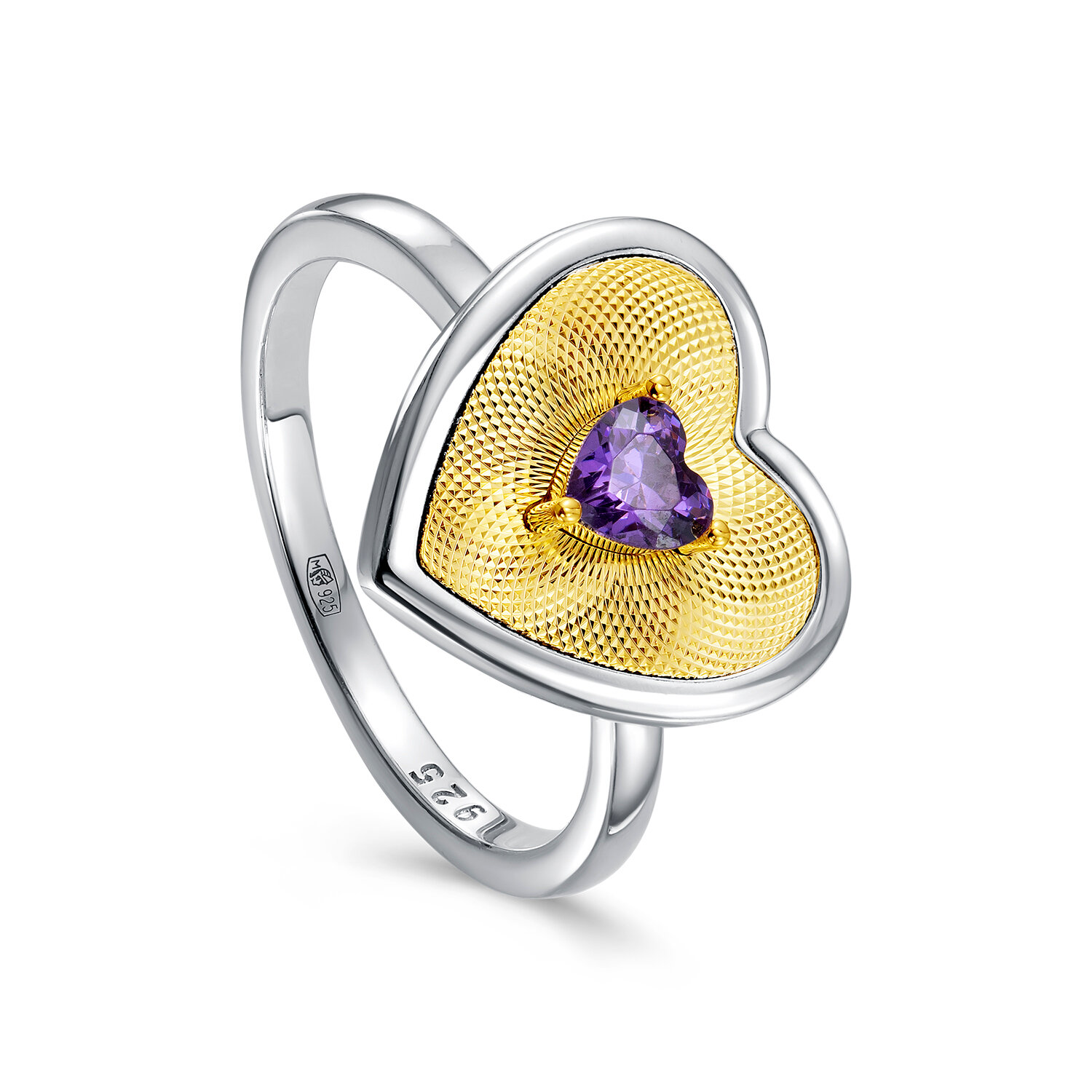 Кольцо тонкое, серебро, 925 проба, фианит