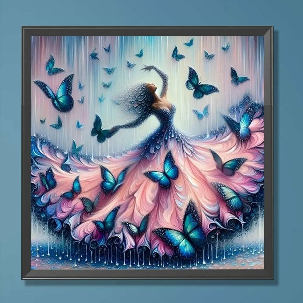 5D DIY алмазная живопись, серия Девушка-бабочка , украшение дома, 30 x 30 см
