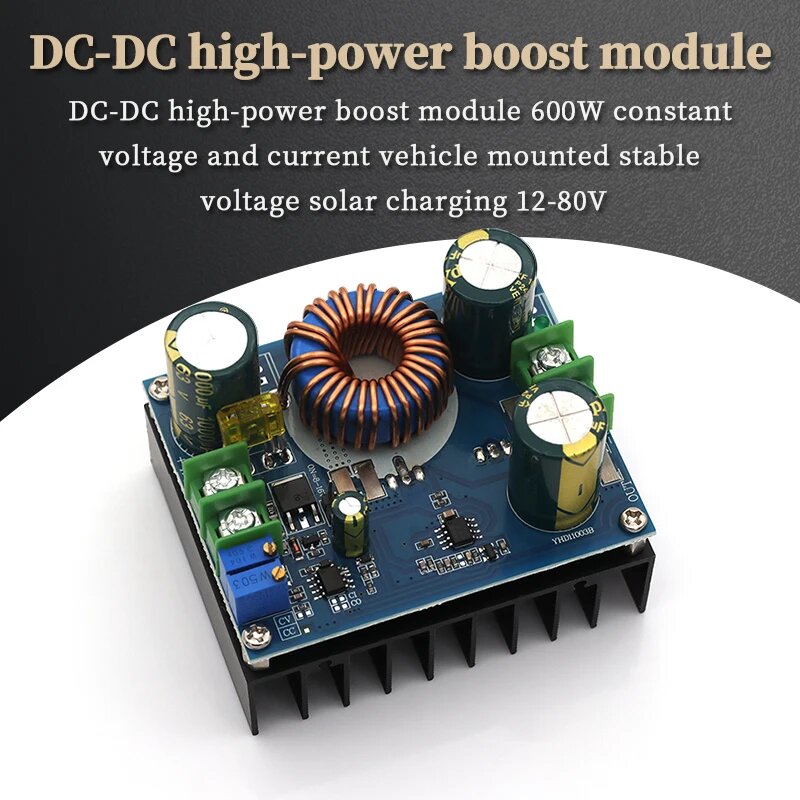 600 Вт DC-DC преобразователь напряжения 10-60 В до 12-80 В повышающий преобразователь повышающий регулируемый модуль питания для платы arduino