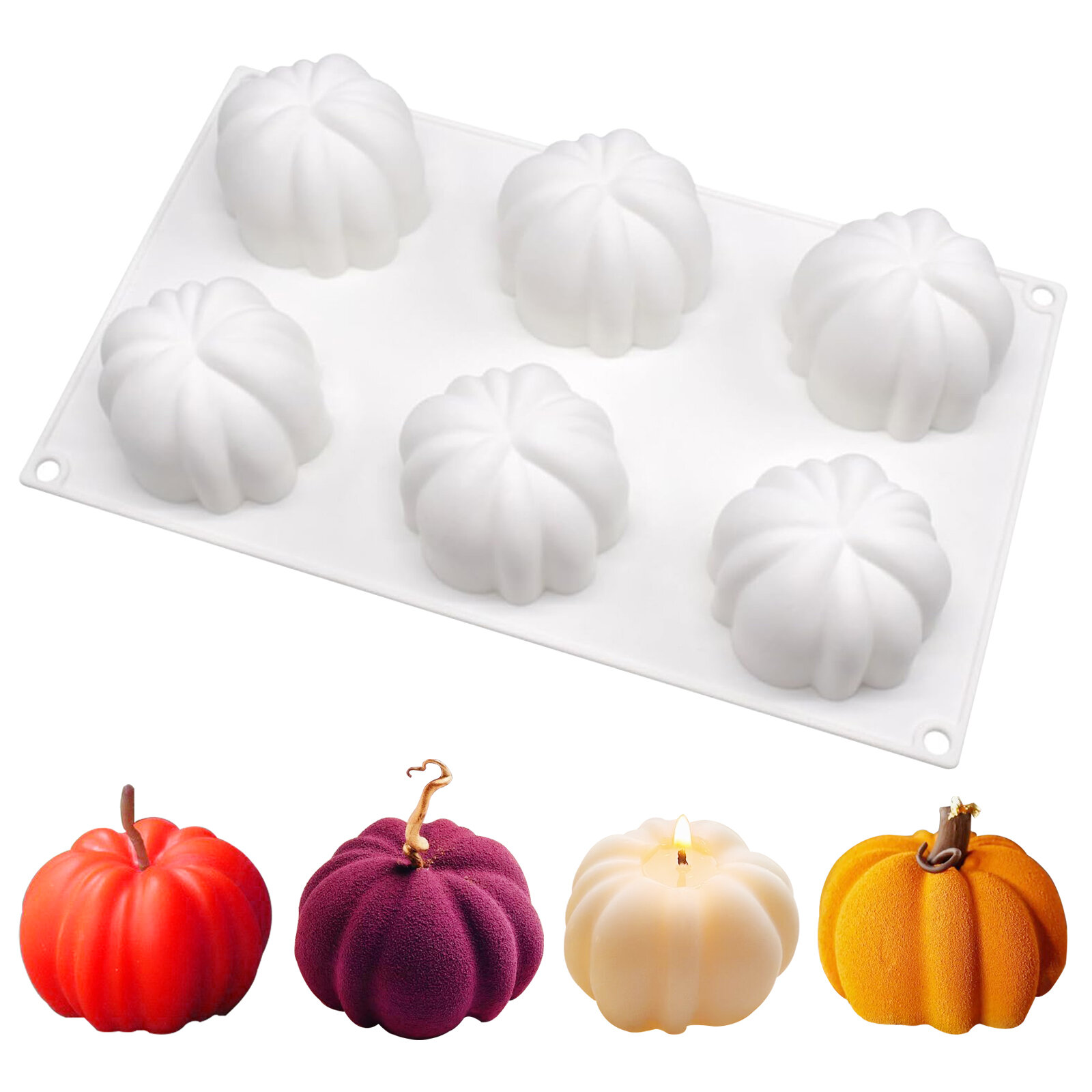 3D силиконовая форма в виде тыквы. Прочная форма в виде тыквенного торта для мыла, свечей, мороженого, кексов, желе, шоколада и предметов домашнего декора