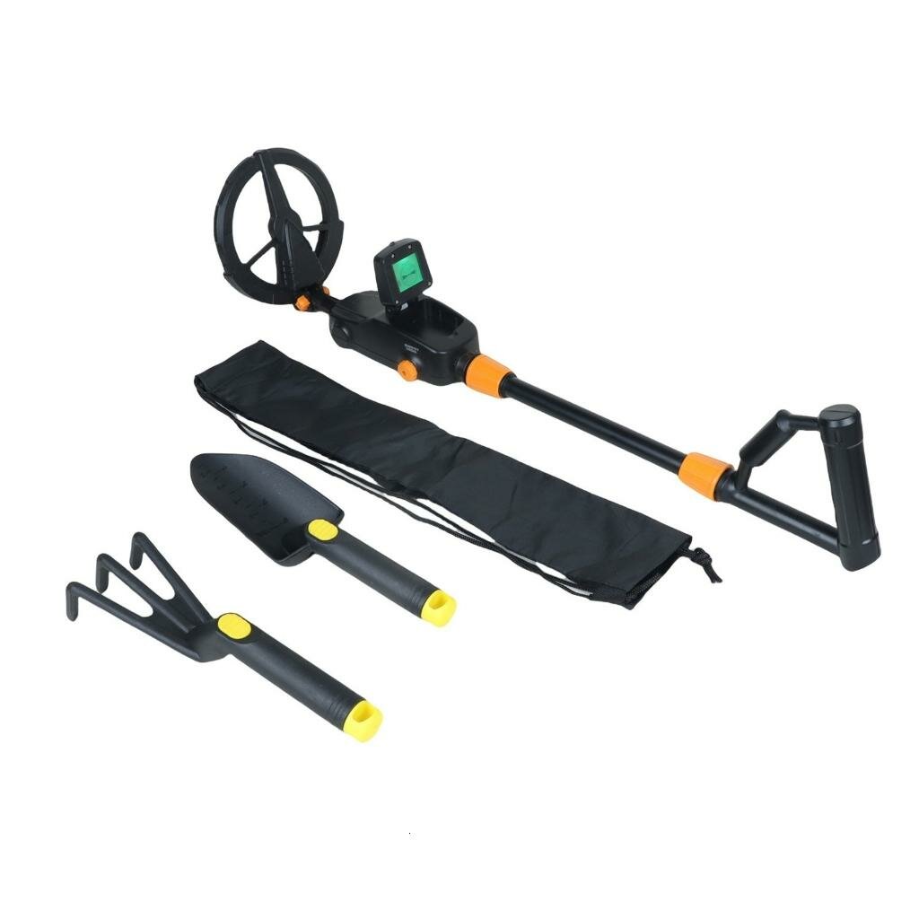 Детский металлоискатель для поиска сокровищ с рюкзаком, оснащенный лопатой и граблями (без аккумулятора)