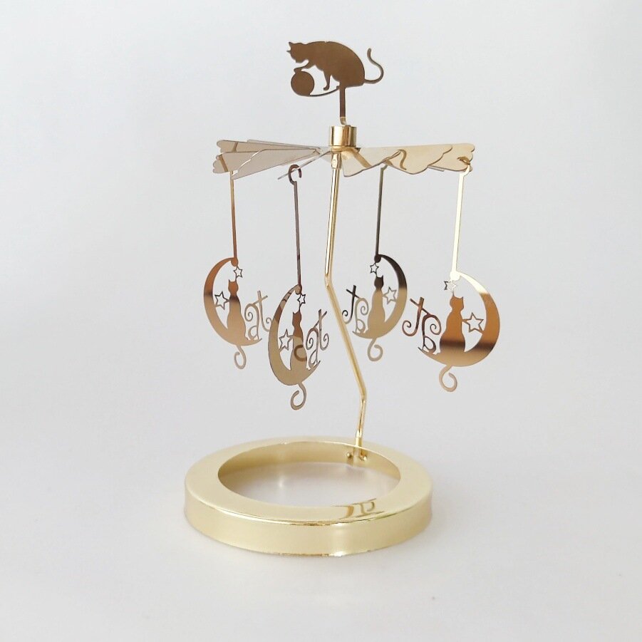 Романтическая ароматическая стеклянная чашка-карусель с оригинальной крышкой, вращающийся подсвечник в виде фонаря.