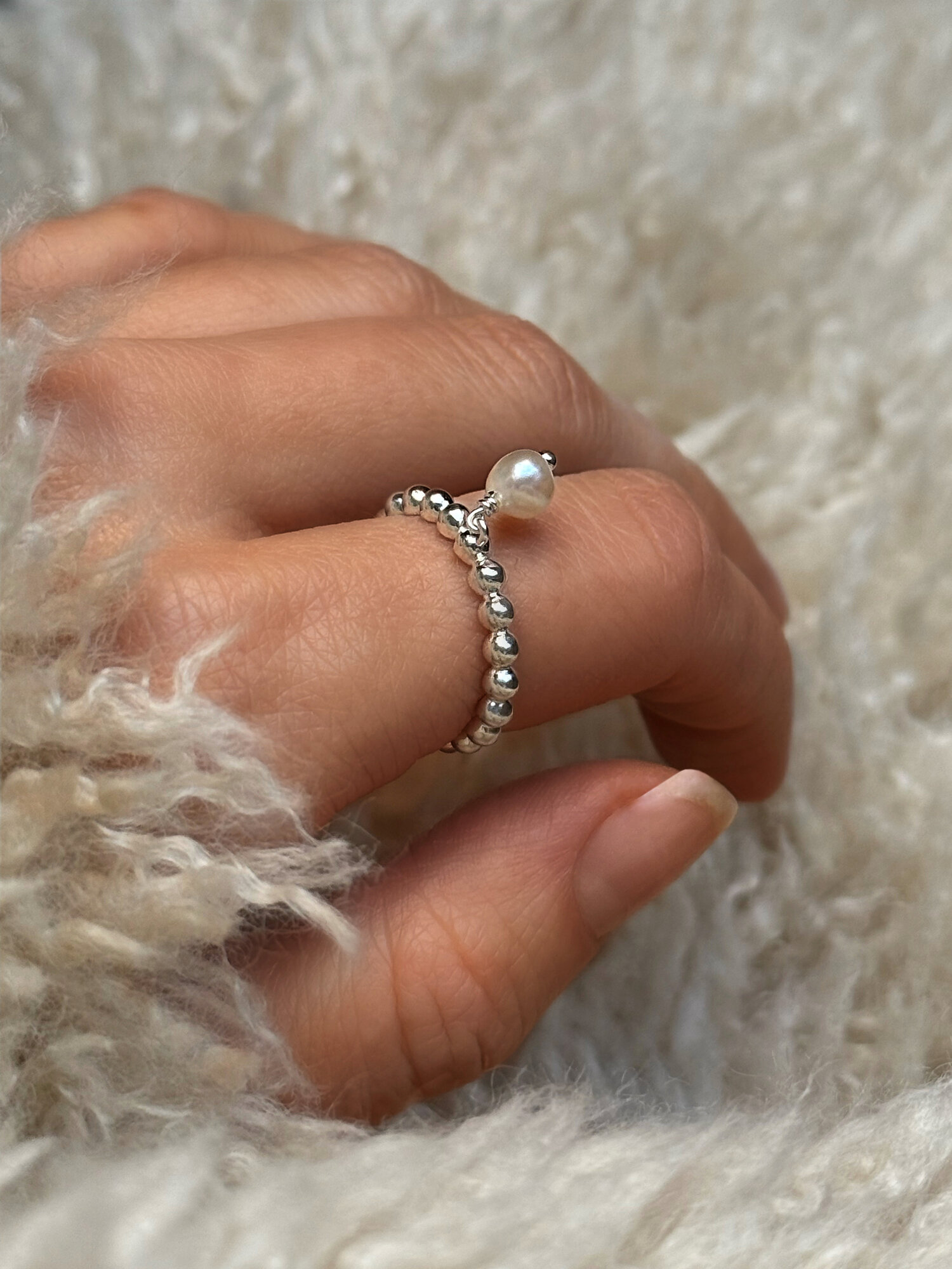 Кольцо, серебро, 925 проба, жемчуг пресноводный культивированный