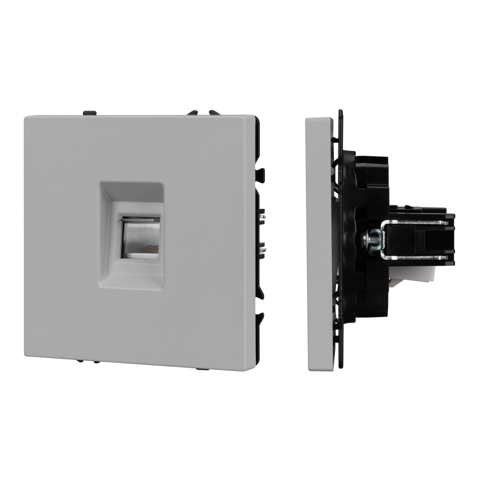 Механизм компьютерной розетки SCT-NOBE-MPC1-SFPL-IS (RJ-45, CAT6) (Arlight, Никель) 059439