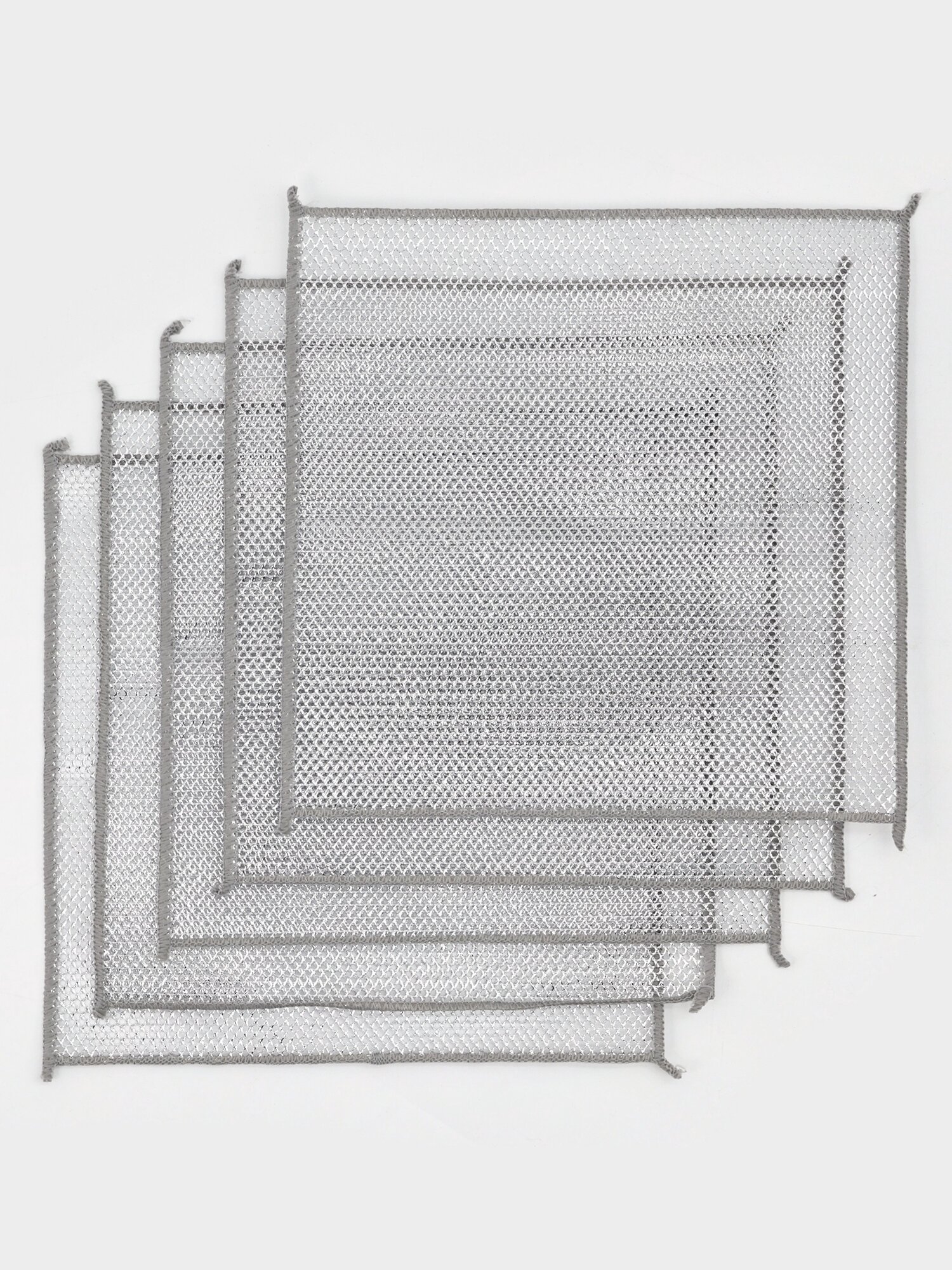 Салфетка металлическая для мытья посуды, однослойная, 30х30 см, набор 5 шт