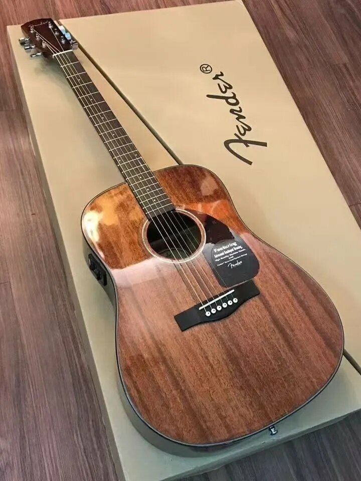 Fender Акустическая гитара Полуакустическая Электрическая коробчатая гитара 6-струнная, корпус Махагони 41"