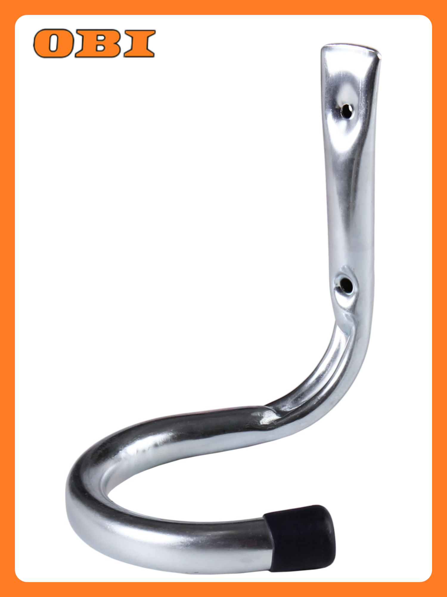 Крючок для велосипеда Larvij, изогнутый, серебристый, сталь, 20см